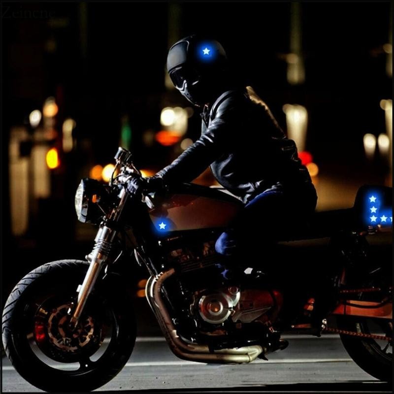Zein 6pcs Reflective Star Decals for Car Motorcycles Night Visibility ...