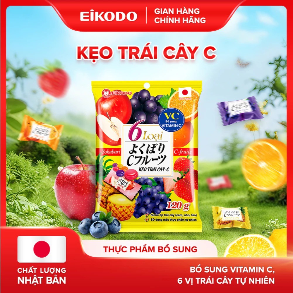 Yokubari Fruit Candy Supplement - Vitamin C Supplement, 120g/package ...