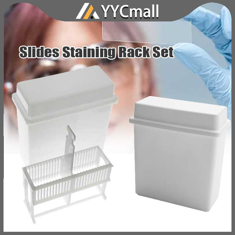 2 in 1 24 Slots Microscope Slides Staining Rack Dish Set | Shopee ...