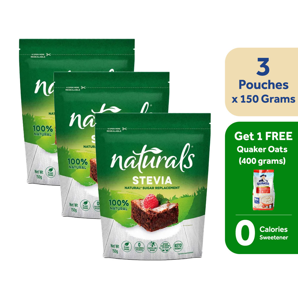Naturals Stevia Zero Calorie Sweetener 150g - 3 Packs (Natural Stevia ...