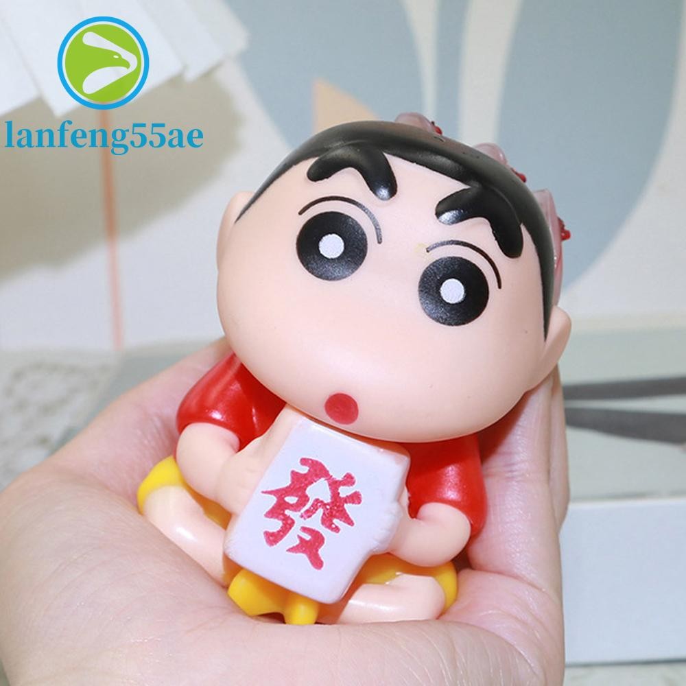 LANFENG Crayon Shin-Chan Figure Toy, Mahjong Blessing Shinnosuke Nohara ...