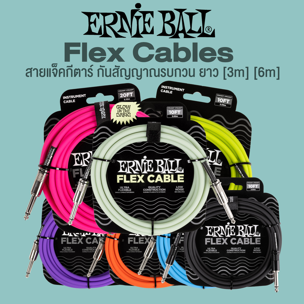 Ernie Ball Flex Instrument Cables Guitar Jack Cable Good Quality Thick ...