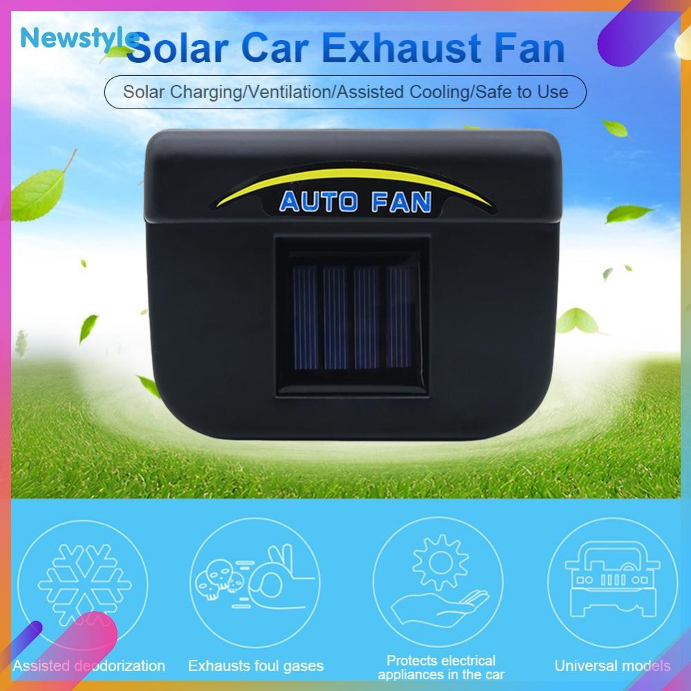 Universal Car Solar Exhaust Fan Deodorize Small Radiator Cooling In The ...