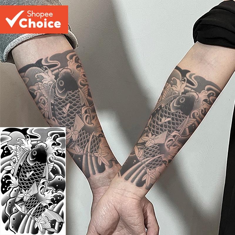 Koi Fish Temporary Tattoo Waterproof 15-Day Realistic Design for Arms ...