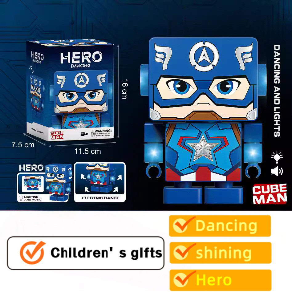 New Captain America Electric Block Robot Spiderman Iron Man Dancing ...
