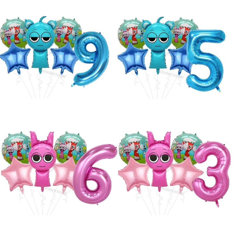 SPRUNKI Balloon Set Birthday Party Decoration Aluminum Foil Balloon DIY ...