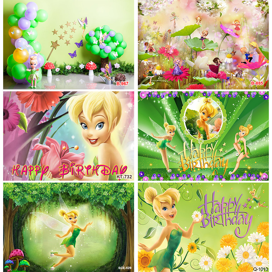 Fairy Backdrop for Tinker Bell Theme Birthday Party Green Photo ...