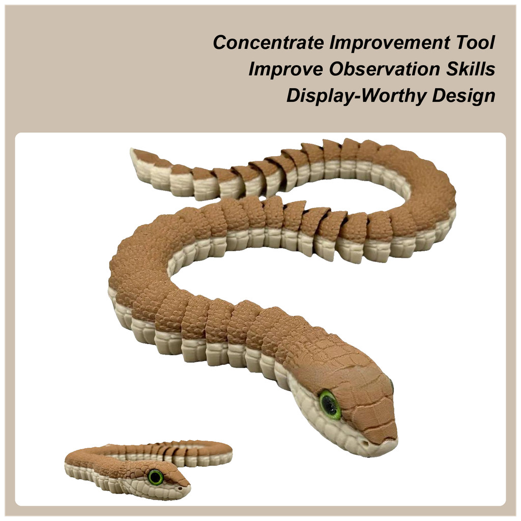 Jointed 3D Printed Snake 3D Printed Articulated Snake Decoration ...