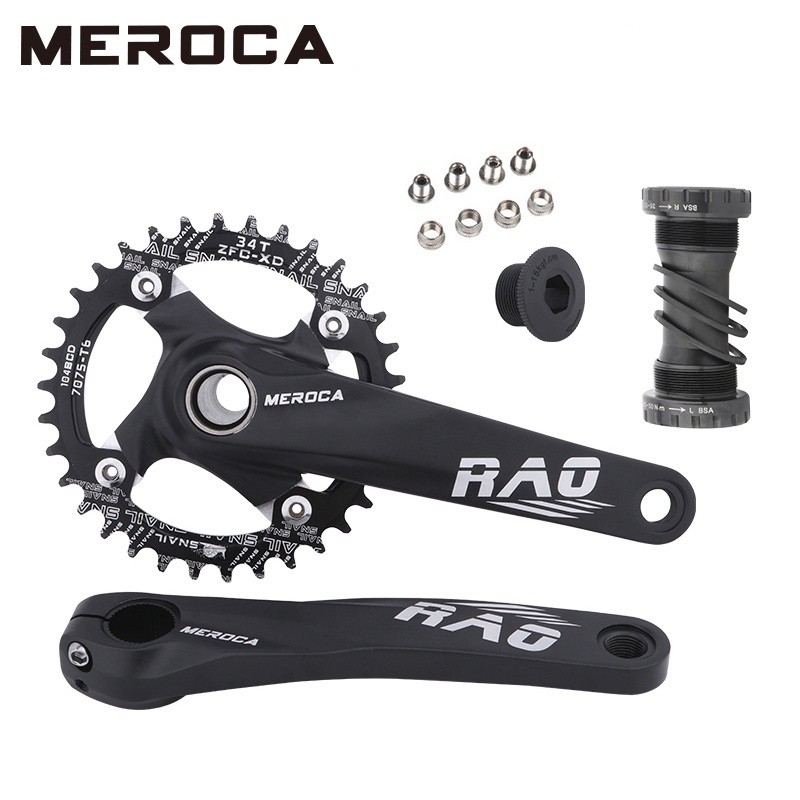 MEROCA Mountain Bike Hollowtech Crank Arm 170mm 104Bcd 32T 34T 36T 38T ...