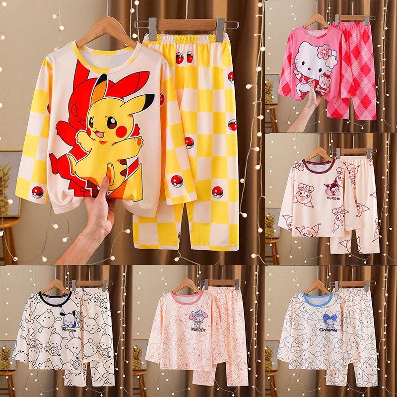 Kuromi Pajama for Kids and Girls Hello Kitty Pikachu Cinnamoroll Anime ...