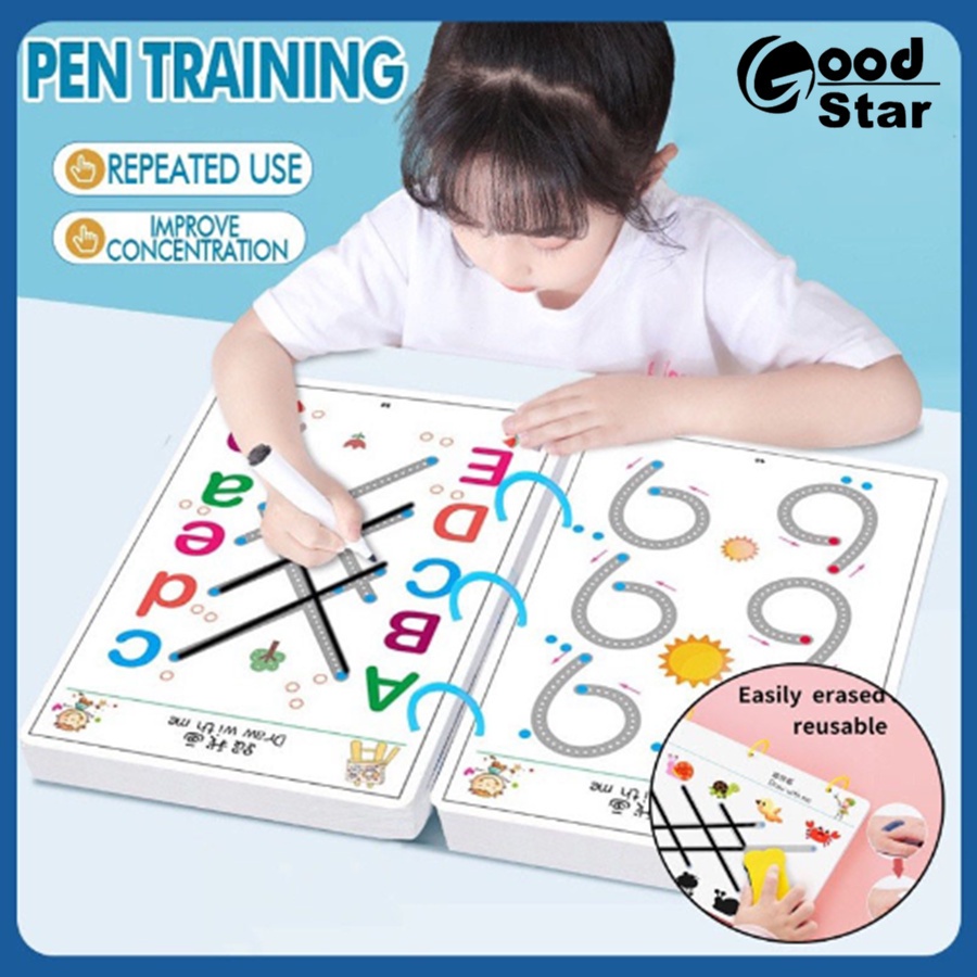 Tracing Book for Kids Training Coloring Book Erasable Writing Materials ...