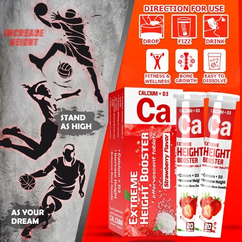 Xtreme EXTREME Height Booster Made in US Calcium + VITAMINS D3 FOR KIDS ...