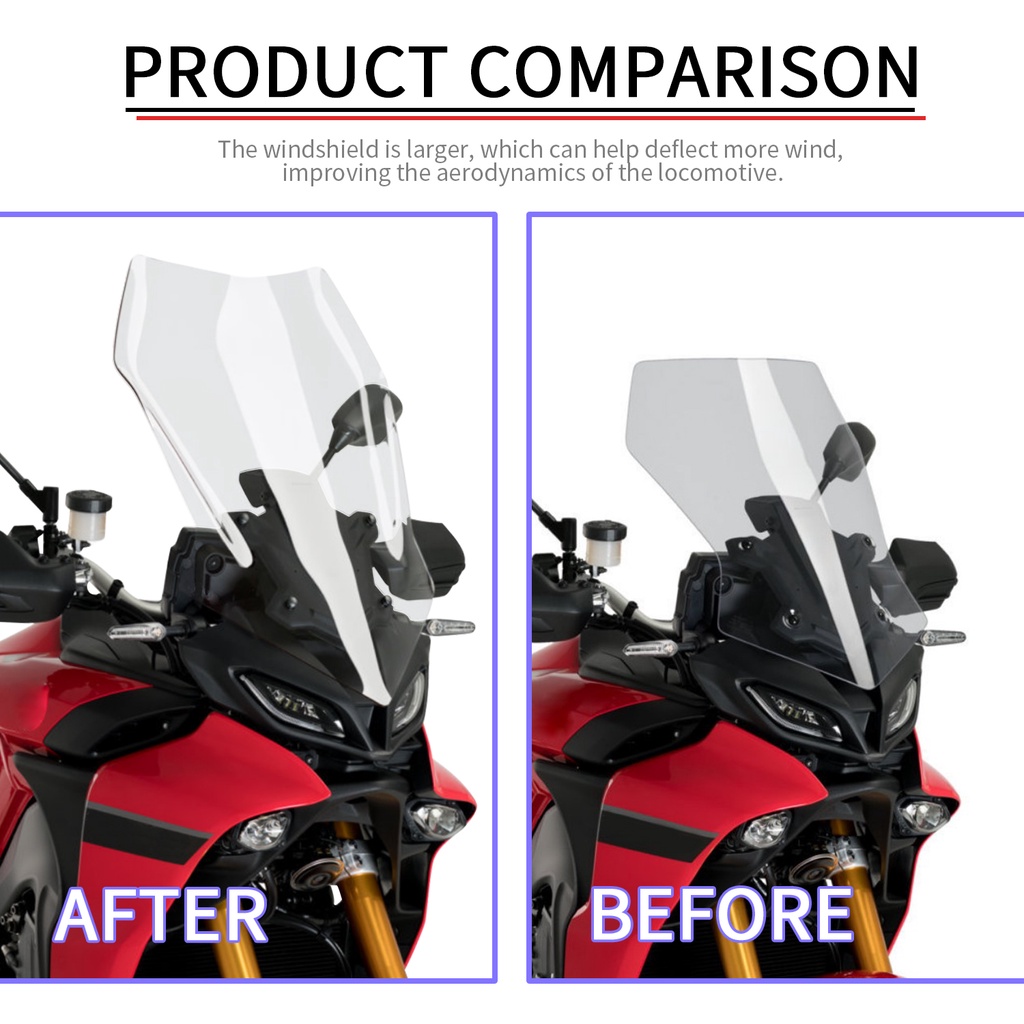 Tracer 9 2021-2023 Tracer9 Windshield Windscreen Air Wind Deflector for ...