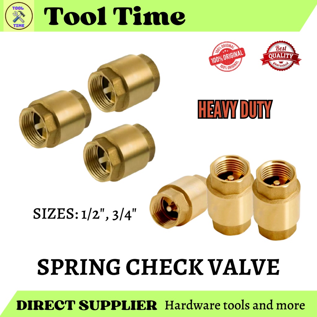 Brass Thread Spring Check Valve 1/2" , 3/4' | Shopee Philippines