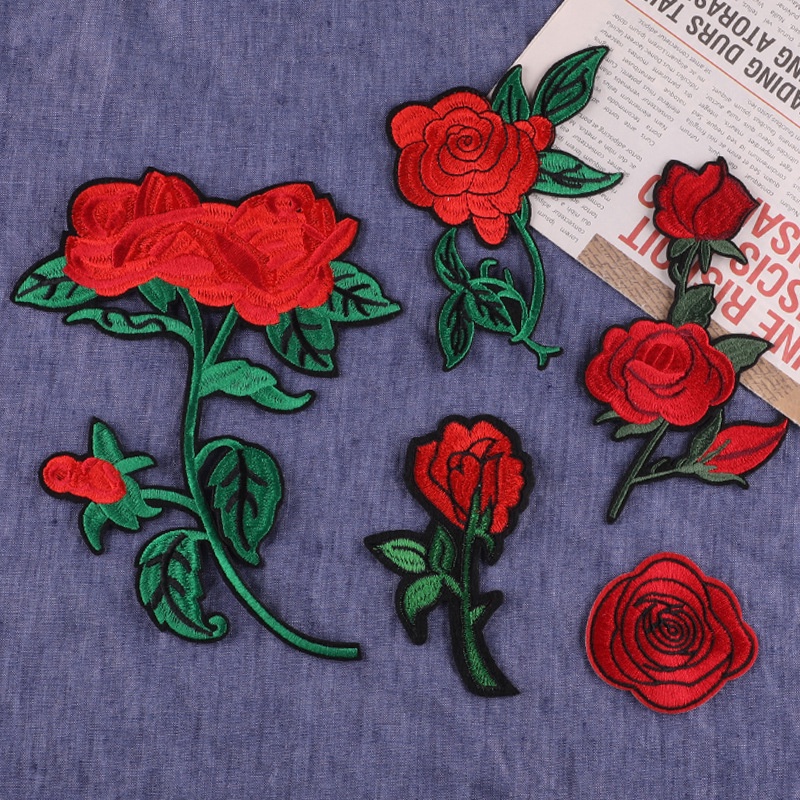 Pro Patch Store Europe and America Popular Roses DIY Embroidery Patches ...
