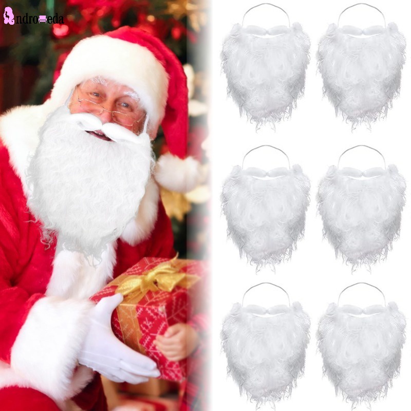 1Pc Funny Realistic Curly Fluffy Santa Claus Beard White Christmas ...