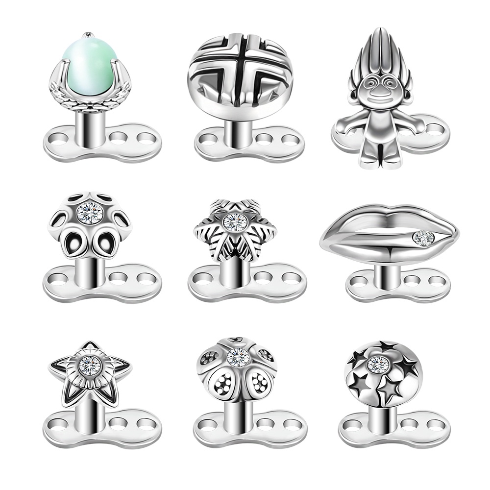 1 PC Stainless Steel Dermal Anchor Anti Allergy Surface Piercings Micro ...