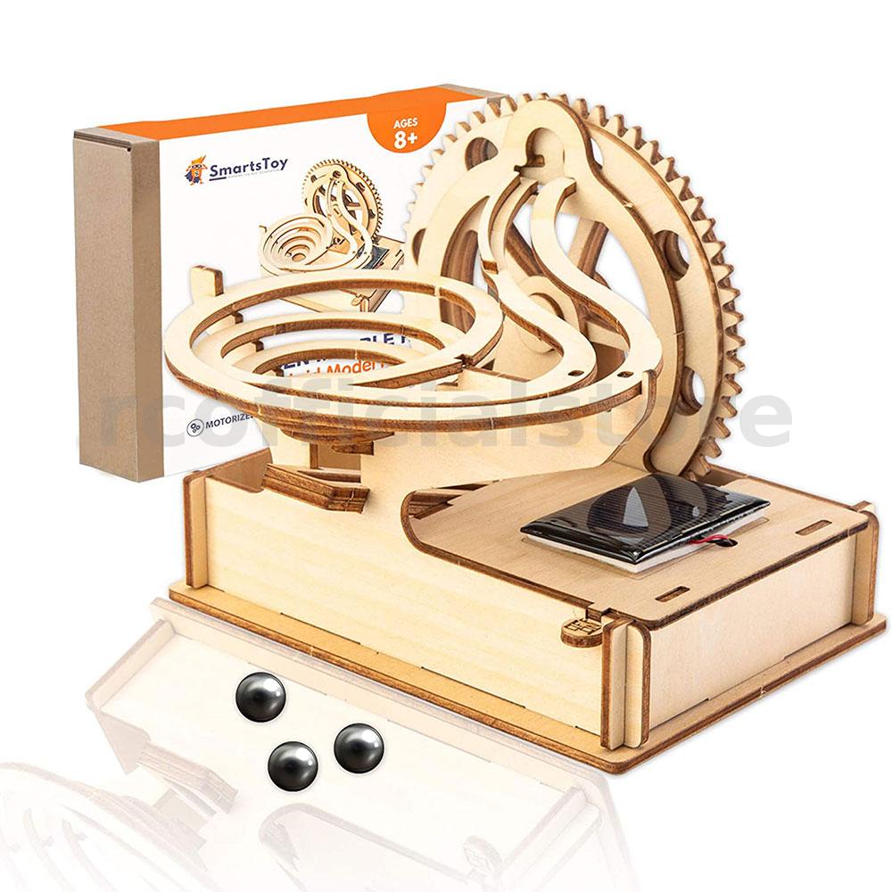 Solar Wooden Marble Run for Kids Wood Puzzle Building Blocks Marble ...