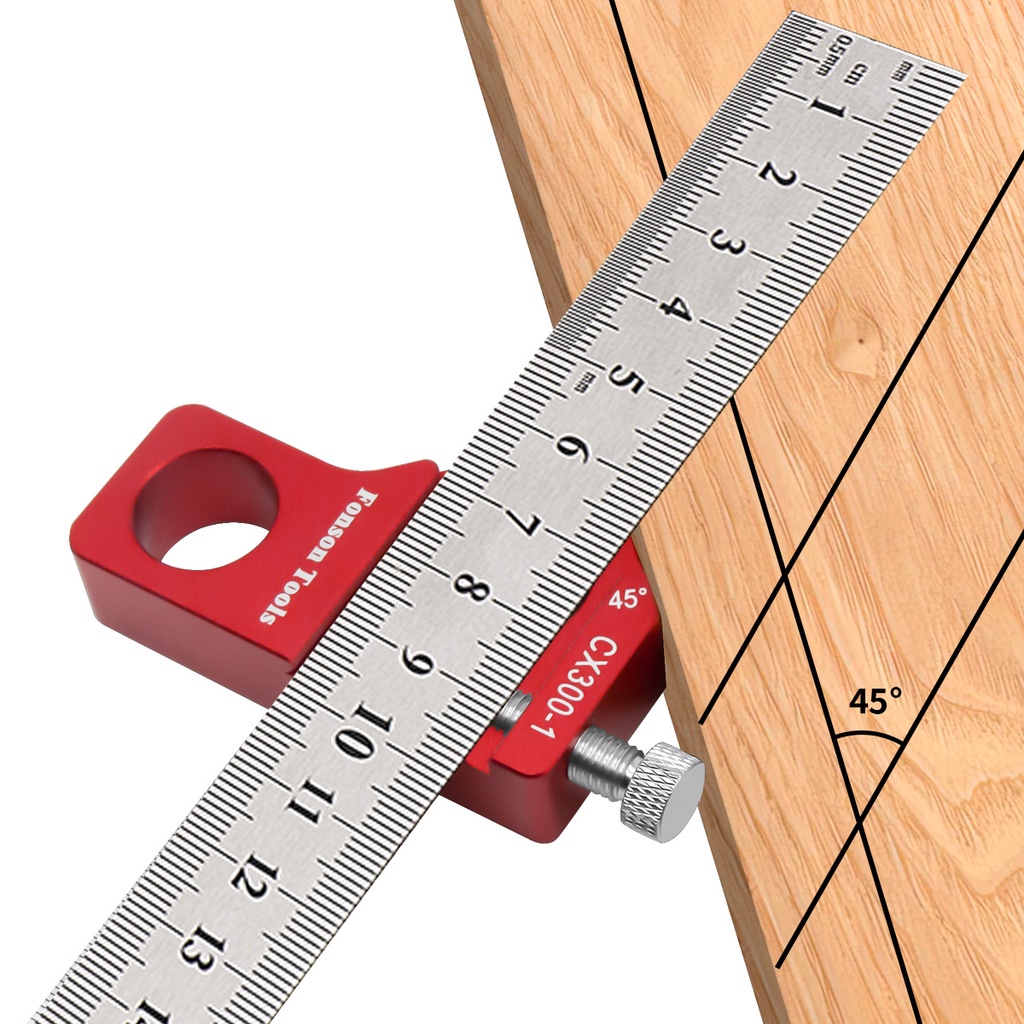 Combination Square 0-300mm Carpenter Square Angle Ruler 45/90 Degree ...