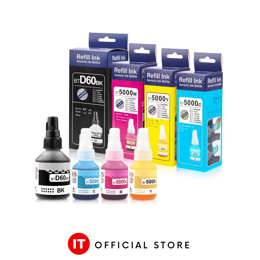 Brother Ink BT5000 BTD60 Compatible Refill Ink For Brother Dcp-T300 ...