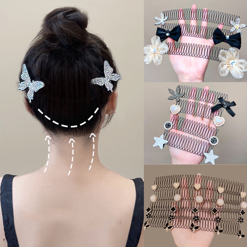 Women Inserted Comb Hair Clip Broken Hair Sorting Tool Pull Comb Women ...