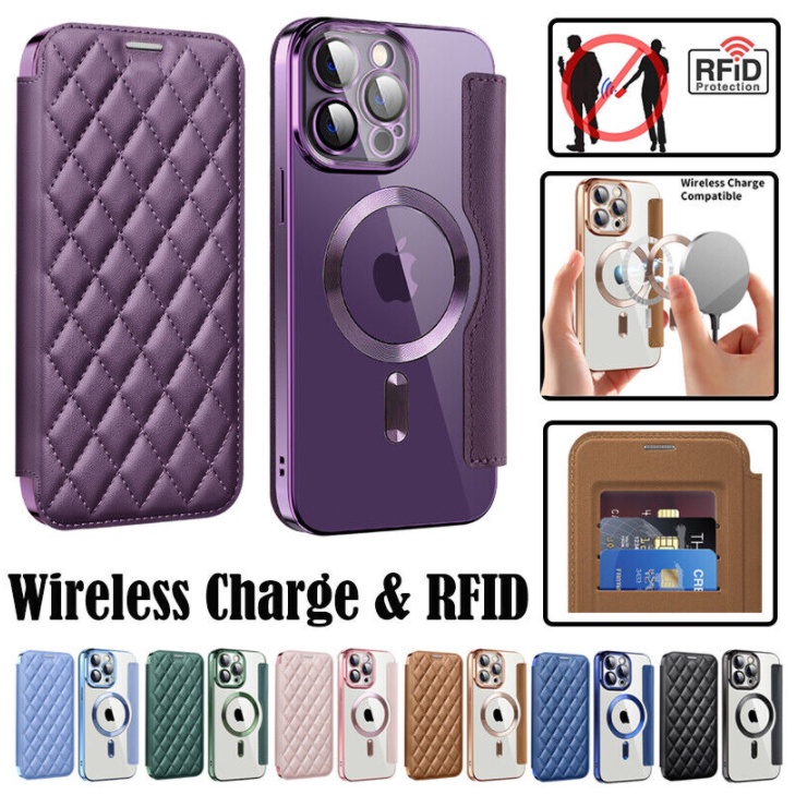 Case For iPhone 12 11 Pro Max Plus Magsafe Leather Wallet Magnetic Flip ...