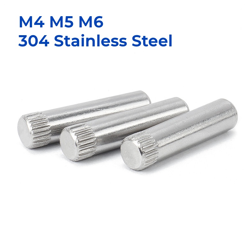 M4 M5 M6 304 Stainless Steel Knurled Pin Cylindrical Pin Shaft Pin Toy ...