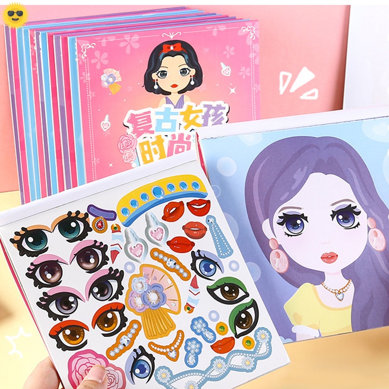 Princess Dressup Stickers Cartoon Children Stickers Paste Stickers Book ...