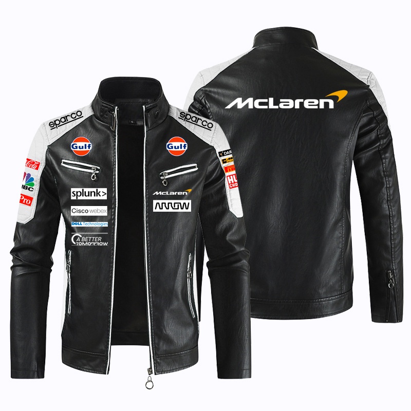 McLaren F1 Team Racing Jacket Windbreaker Leather Long Sleeve Thin ...
