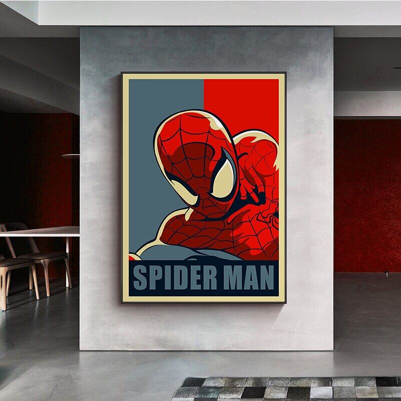 Marvel Superhero Canvas Painting Avengers Spiderman Posters and Prints ...