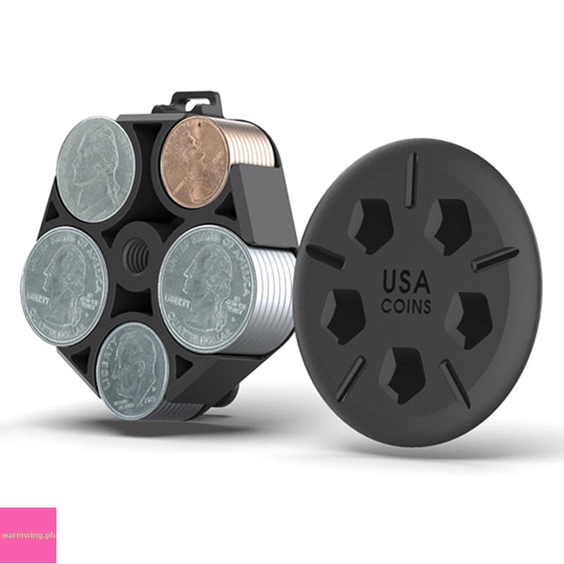 Warmwing Round Change Storage Box Dispenser Dollar Purse Collection ...