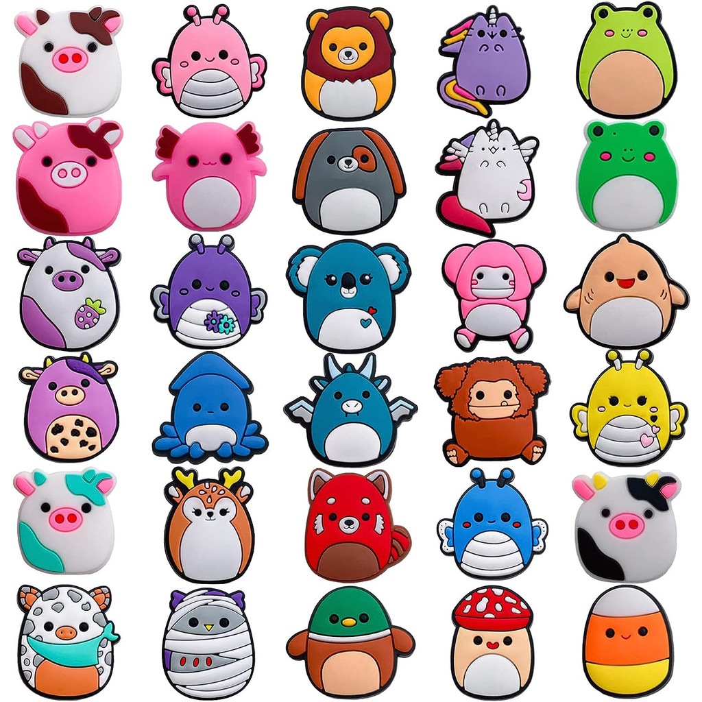 30 PCS Squishmallow Cute Croc Charms for Crock Girls, Cartoon animal ...