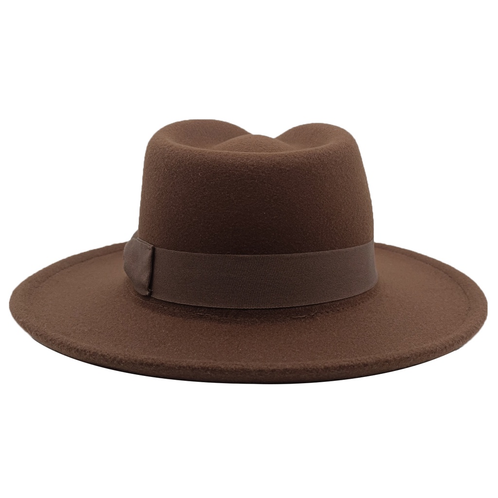 INDIANA JHONES Fedoras Hats Men's Vintage Coffee Felt Wide Brim Bucket Hats Man For Men Women ...