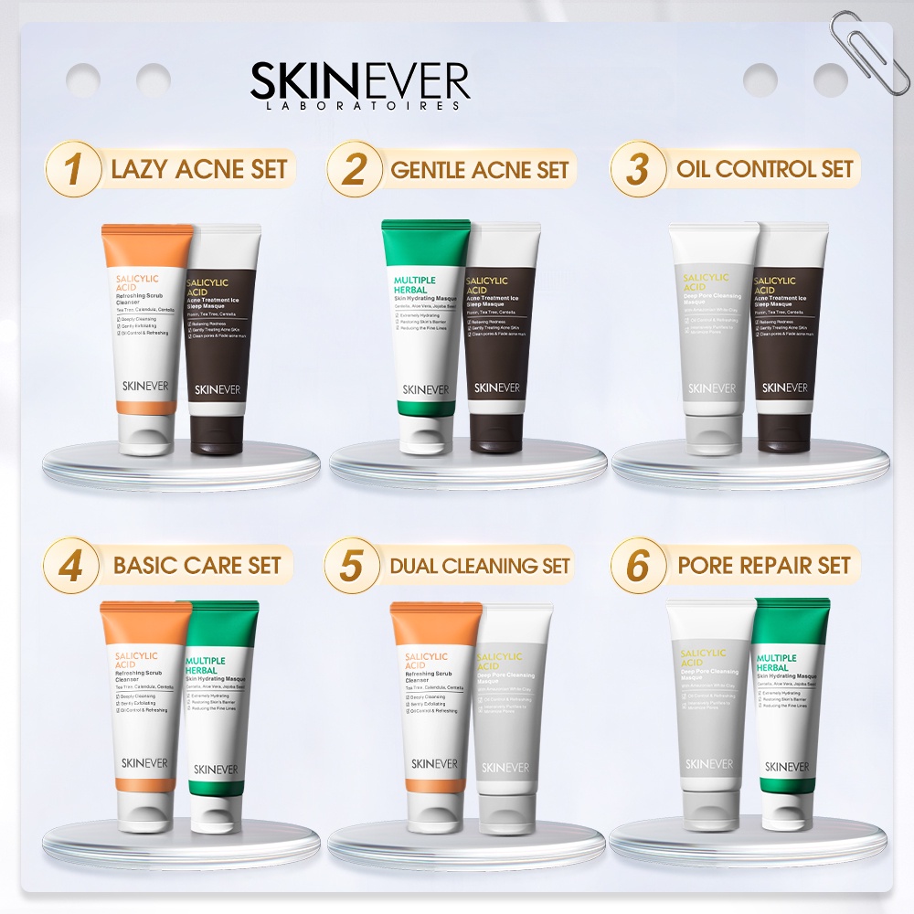 SKINEVER FDA Salicylic Acid Set Sleep Mask+ Refreshing Scrub Cleanser ...