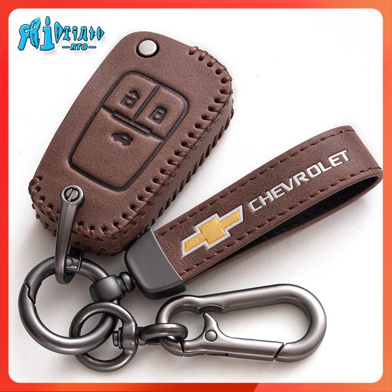 RTO Genuine Leather Flip Car Key Fob Case Cover For Chevrolet Chevy ...