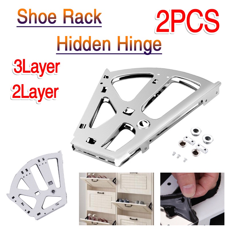 2Pcs Shoe Cabinet Hinges Flip Plate Steel 304 Shoes Shelf Cabinet steel ...