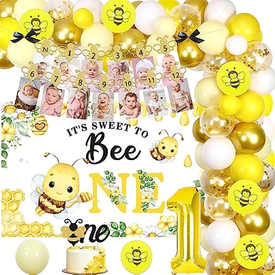 Bee 1st Birthday Party Decorations It’s Sweet To Bee One Balloon ...