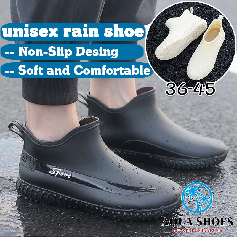 Unisex Rain Boots Waterproof Rubber Rain Shoes Non-slip Short Tube Work ...