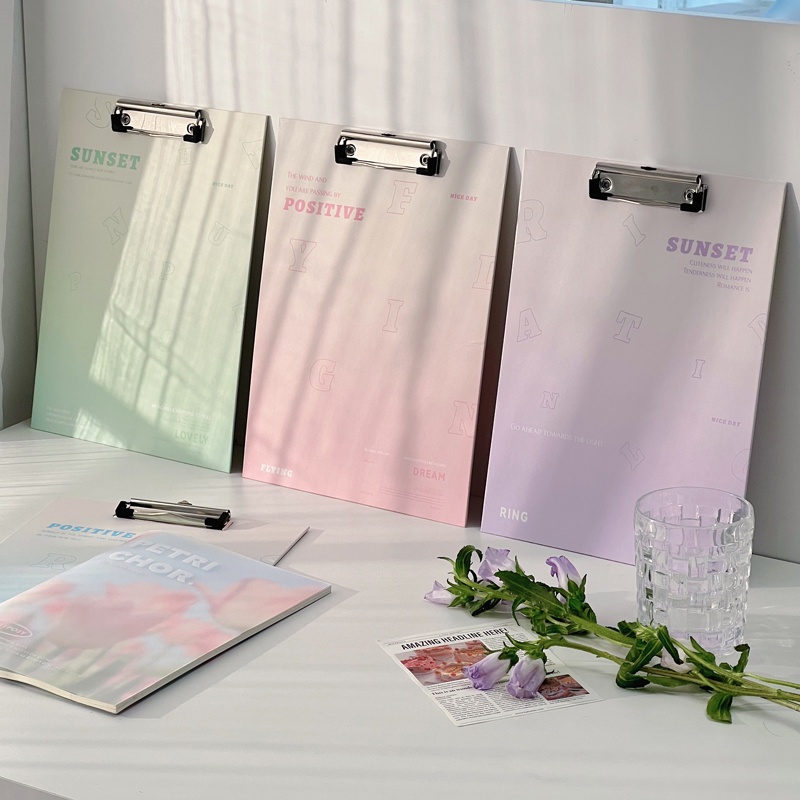 Gradient Board Clip A4 Folder Student Writing Pad Splint Writing Pad ...