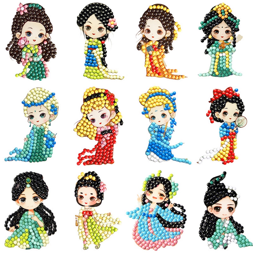 PEN| Diamond Painting Sticker Diy Sticker Colorful Rhinestone Princess ...