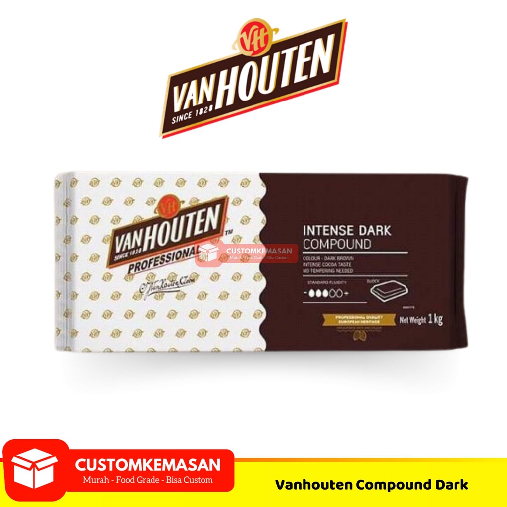Van Houten Intense Dark Compound Stem/Dark Chocolate Bar/Van Houten ...