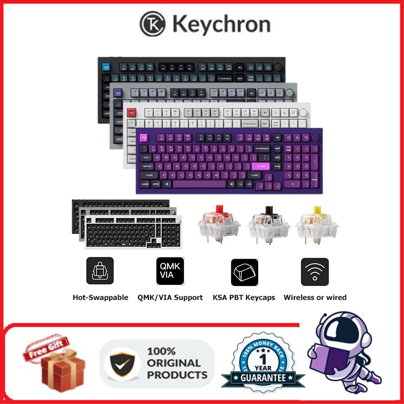 Keychron Q5 Pro QMK/VIA Wireless Bluetooth Custom Mechanical Keyboard ...