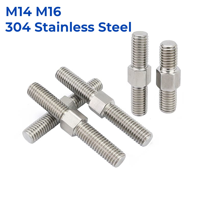 M14 M16 304 Stainless Steel Left Right Thread Double End Thread Rod ...