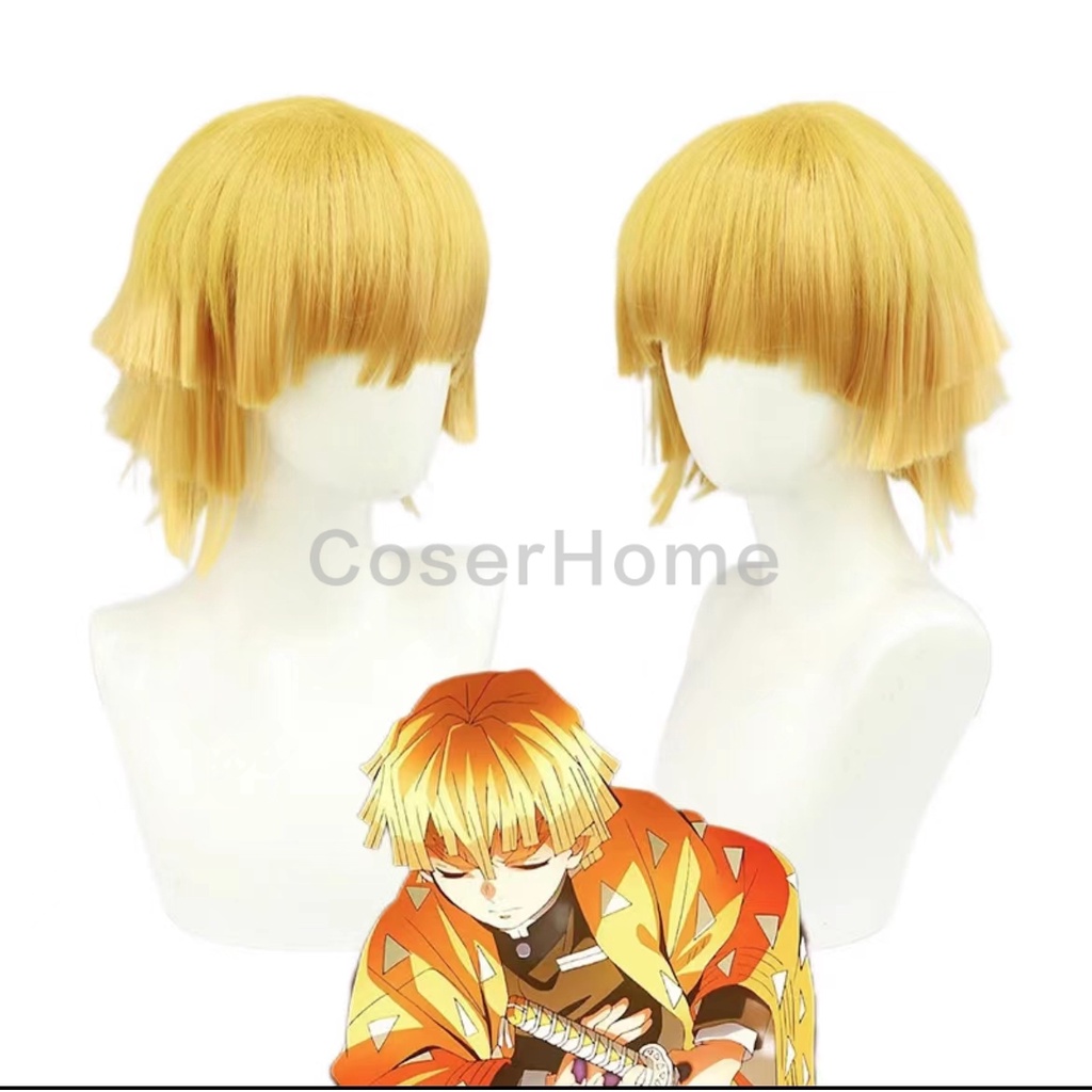 Agatsuma Zenitsu Demon Slayer Kimetsu No Yaiba Cosplay Kimono Costume ...