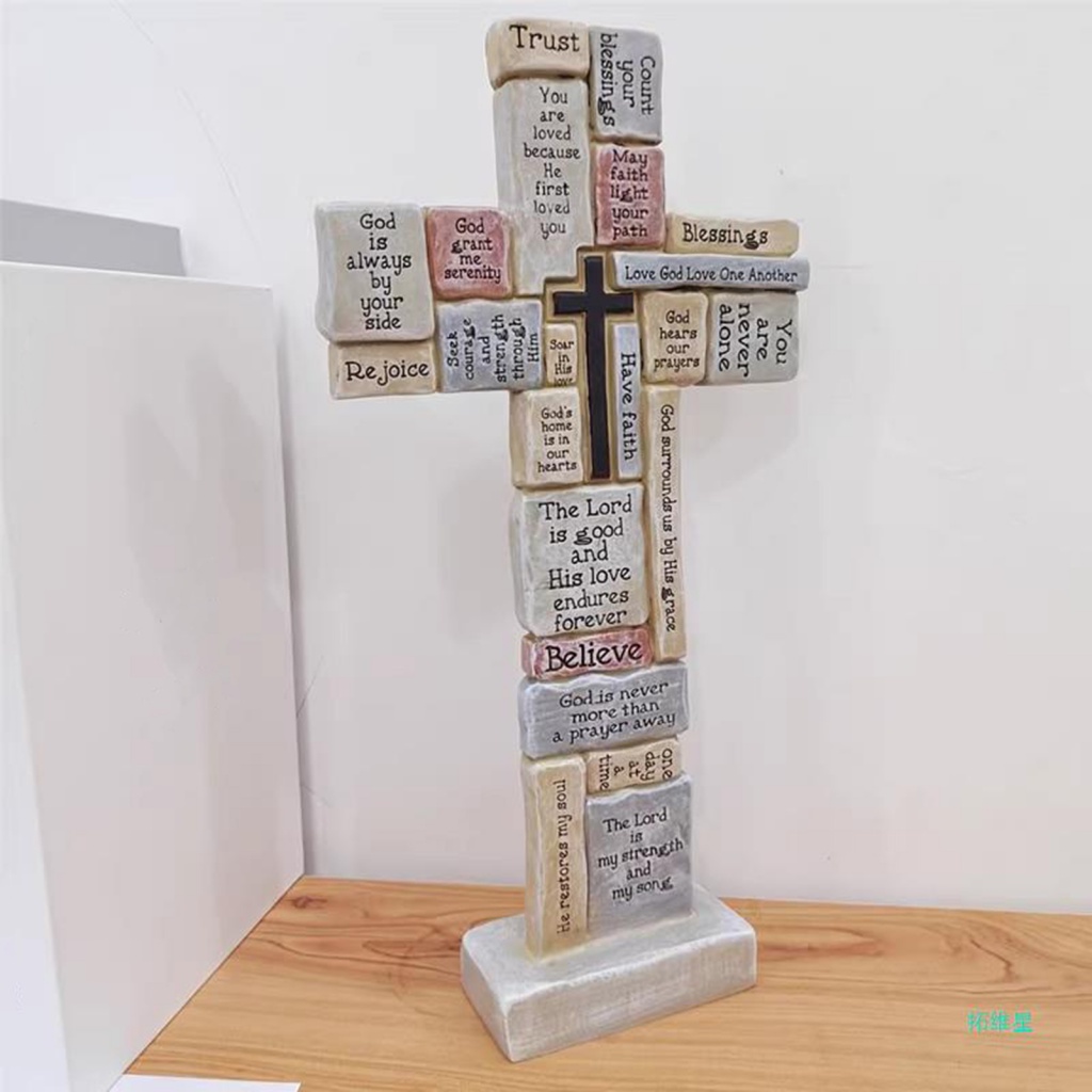 salzburgstore.tw Stacked Rock Cross Sculpture Inspirational Cross ...