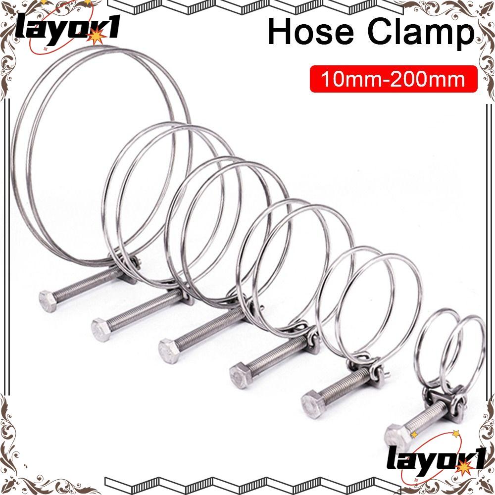 LAYOR1 1Pc 304 Stainless Steel Double Wire Throat Hoop Hose Clamps ...