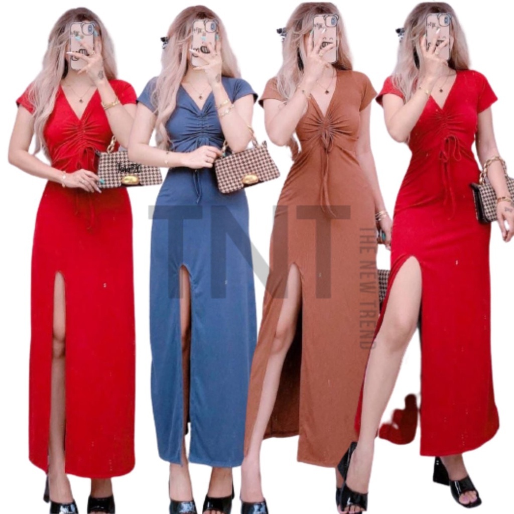 TNT Morticia Dress Knitted Plain For Women High Quality Freesize Fit ...