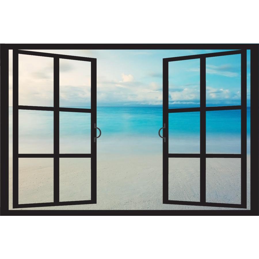 Sea 3D Window View Sticker Wall Art Vinyl Decal Summer Beach Landscape ...