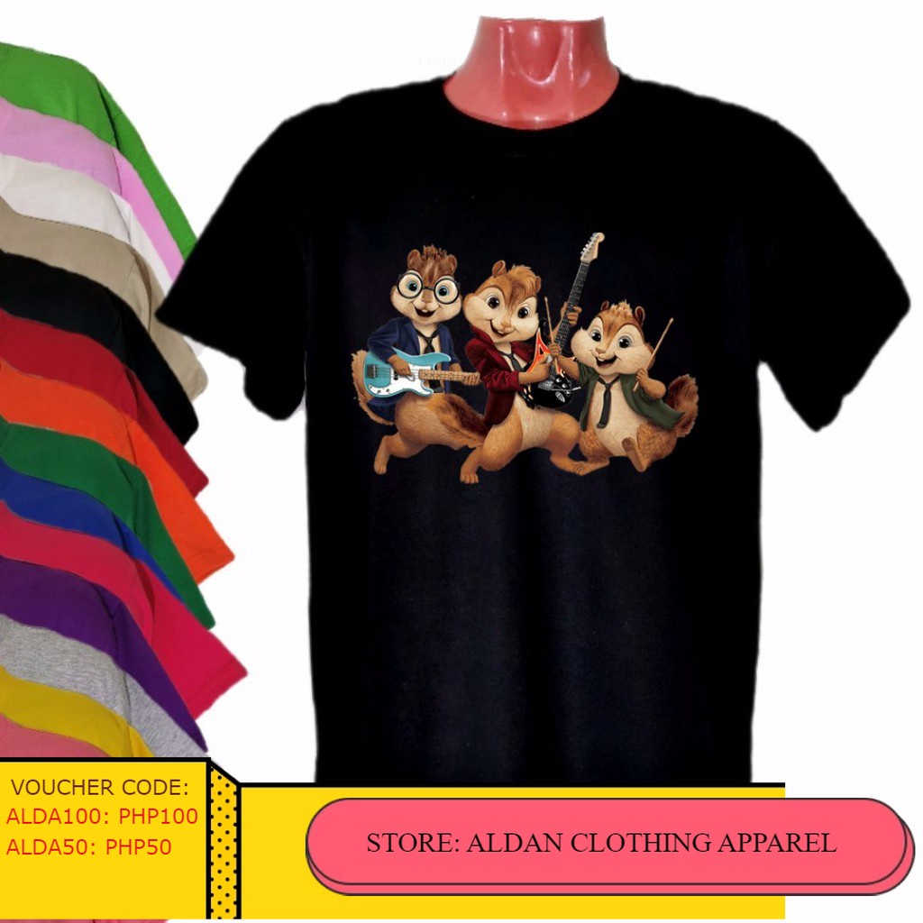 T-shirt Alvin and the chipmunks Instrument character shirt short sleeve ...