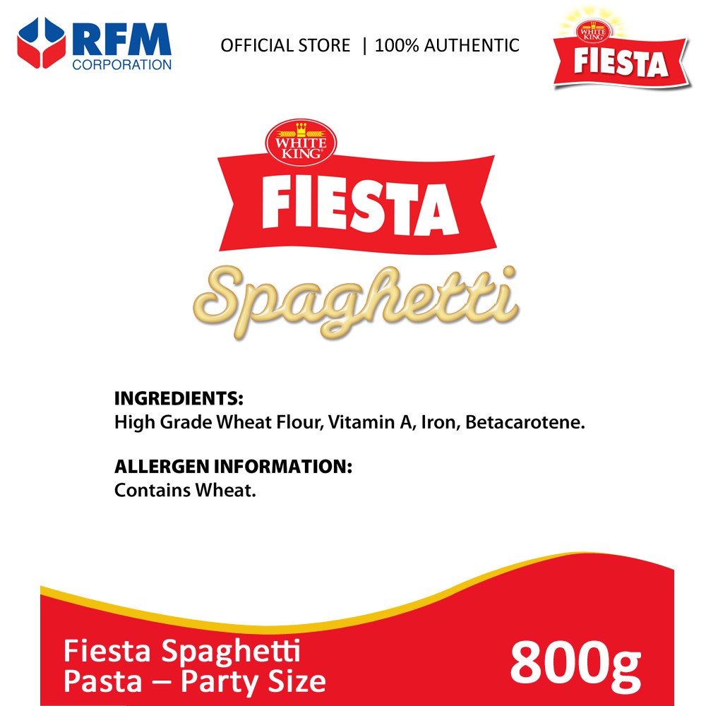 Fiesta Spaghetti Pasta – Party Size 800g - Set of 2s | Shopee Philippines